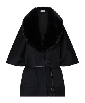 Liu Jo Synthetic Shearling Poncho - Black
