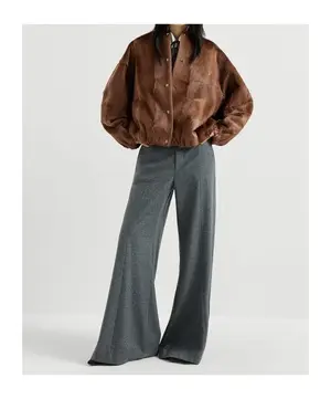 Brunello Cucinelli Cashmere Shearling Bomber Jacket With Monili