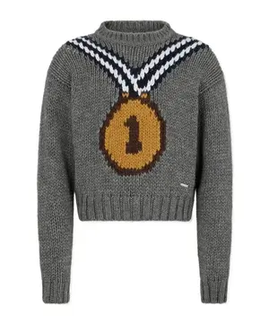 Dsquared2 Intarsia-knit Crew-neck Sweater - Grey