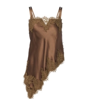 Dorothee Schumacher Lace-trim Silk Blend Camisole - Brown