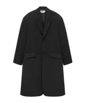 Marni Tweed Oversized Coat - Dark Gray