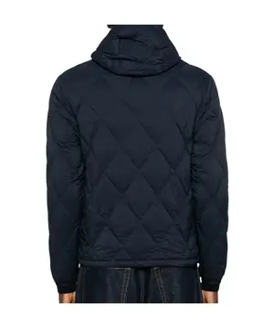 Burberry Hescott Nylon Quilted Hooded Blouson Jacket - Navy