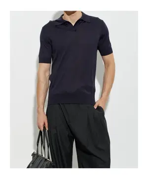 Dolce & Gabbana Collared Short-sleeved Polo Shirt - Navy Blue