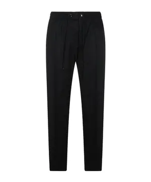 Dolce & Gabbana Dolce Gabbana Drawstring Flannel Jogging Trousers - Black
