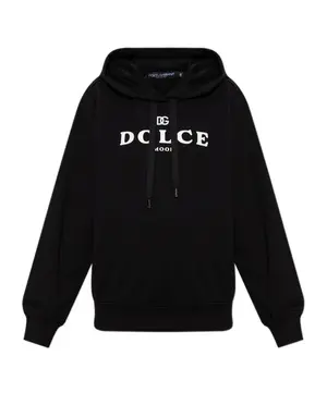 Dolce & Gabbana Long-sleeved Hooded Sweatshirt - Black