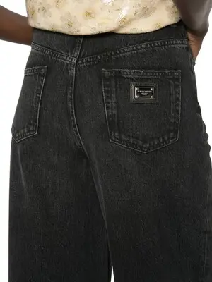 Dolce & Gabbana Logo-plaque Wide-leg Jeans