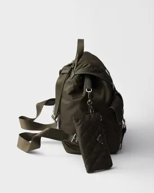 Prada Quilted Re-nylon Backpack With Saffiano Leather Trim