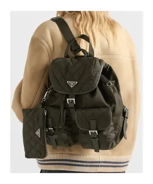 Prada Quilted Re-nylon Backpack With Saffiano Leather Trim