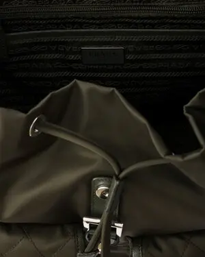 Prada Quilted Re-nylon Backpack With Saffiano Leather Trim