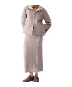 Liu Jo Boxy Synthetic Shearling Coat - Beige