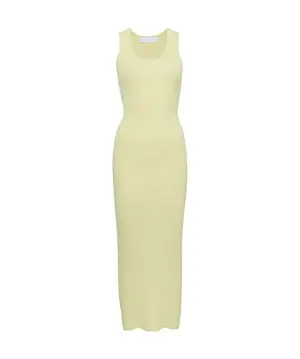 Proenza Schouler Rib Knitted Sleeveless Dress - Light Yellow