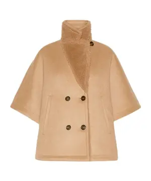 Max Mara Reversible Teddy Bear Cape - Camel