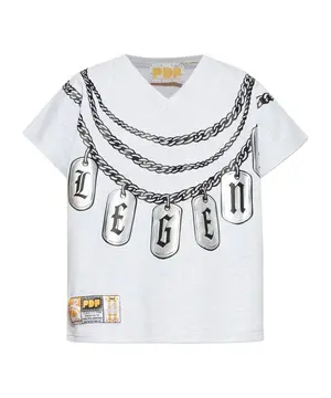 PDFCHANNEL Pdf Chain Graphic V-neck T-shirt - Grey