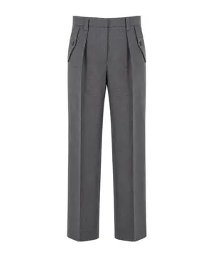 Antonelli Firenze Pleated Wide-leg Casual Trousers - Grey