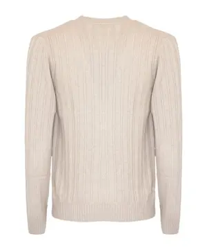 CRUCIANI Ribbed Crew Neck Knitted Sweater