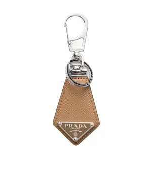 Prada Saffiano Leather Tie-shape Keychain - Caramel Color