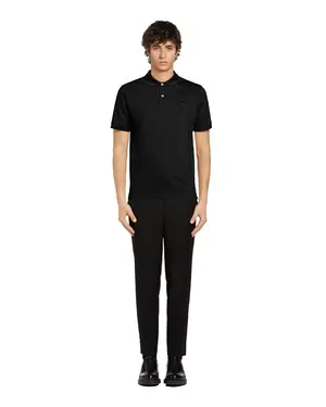 Prada Logo Polo Shirt - Black
