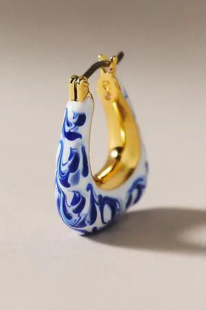 Anthropologie Ana Luisa Dakota Marble Hoop Earrings