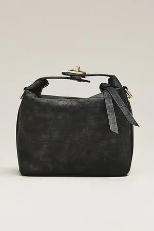 Maeve Faux-leather Croc Structured Bag - Black