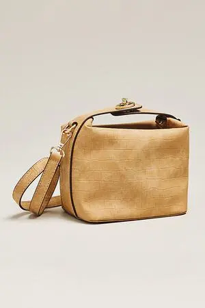 Maeve Faux-leather Croc Structured Bag - Cream