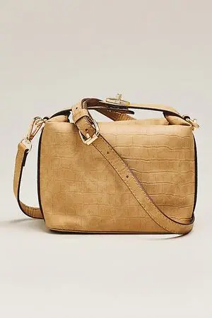 Maeve Faux-leather Croc Structured Bag - Cream