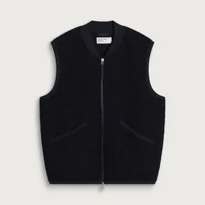 Universal Works Wool Fleece Zip Waistcoat - Navy