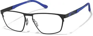 Zenni Stainless Steel Full Rim Rectangle Eyeglasses - Black/blue