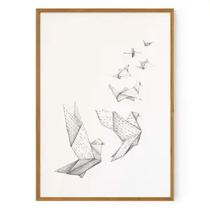 LENA WIGERS Grey / White Storybirds 20 X 30 Cm Art Print - Grey/white