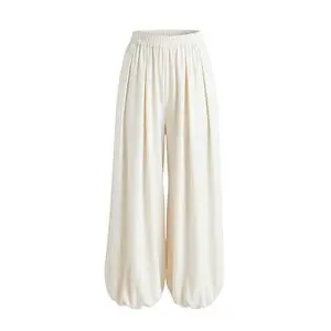 MONLICIA Neutrals Velora Draped Viscose Balloon Pants Ecru - Beige