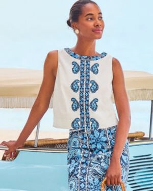 Lilly Pulitzer® Annaleese Sleeveless Top - Navy