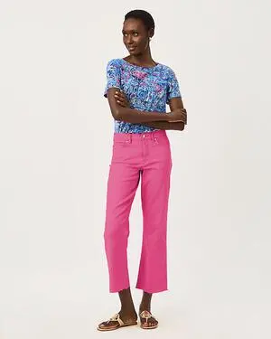 Lilly Pulitzer® 28" Lindessa High Rise Crop Jean - Pink Aster