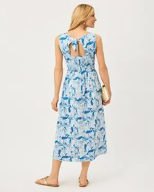 Lilly Pulitzer® Finnley Smocked Midi Dress - Blue
