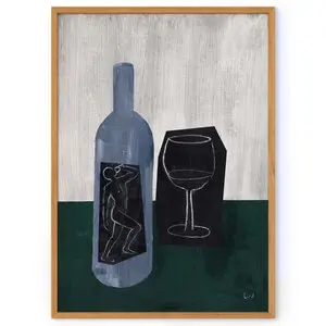LENA WIGERS Black / Blue / Green Late Night 20 X 30 Cm Art Print - Black/blue/green