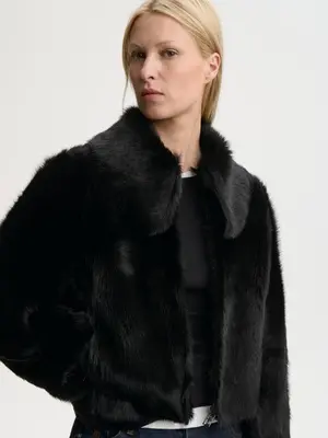 BY MALENE BIRGER Rowani Shearling Jacket - Black