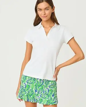Lilly Pulitzer® Frida Scallop Polo - White