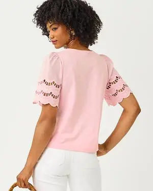 Lilly Pulitzer® Sebene Eyelet Knit Top - Pink