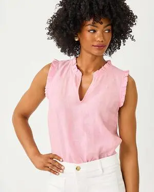 Lilly Pulitzer® Kavalla Sleeveless Ruffle Top - Pink