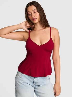 Pink Strappy Camis Tanks For Women