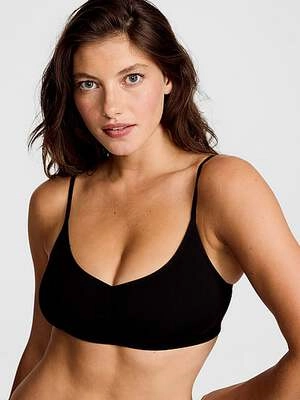 Pink Anywear Ruched Plunge Bra Black