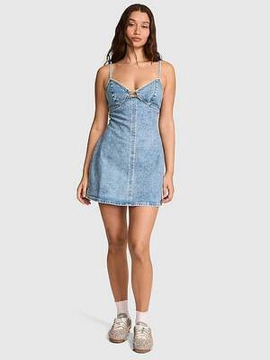 Pink Denim A-line Dress