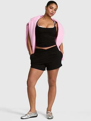 Pink All-day Cotton™ Twist-waist 4” Shorts - Black
