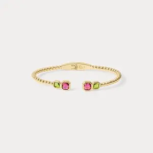 Ralph Lauren Gold-plated Beaded Stone Cuff Bracelet - Gold/multi