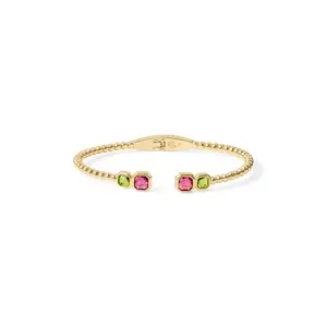 Ralph Lauren Gold-plated Beaded Stone Cuff Bracelet