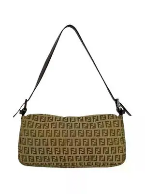 Fendi 2000-2010 Zucchino Canvas Baguette Shoulder Bag