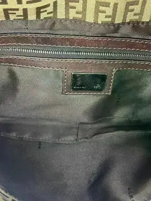 Fendi 2000-2010 Zucchino Canvas Baguette Shoulder Bag