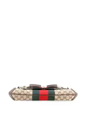 Gucci Horsebit Nm Web Chain Clutch Gg Canvas Medium Shoulder Bag