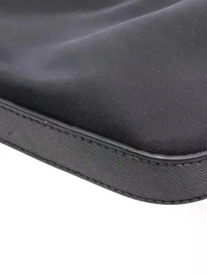 Prada Saffiano Trimmed Tessuto Zip Top Crossbody Bag