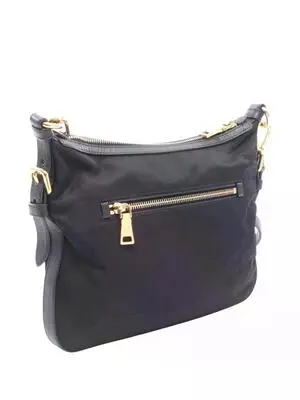 Prada Saffiano Trimmed Tessuto Zip Top Crossbody Bag