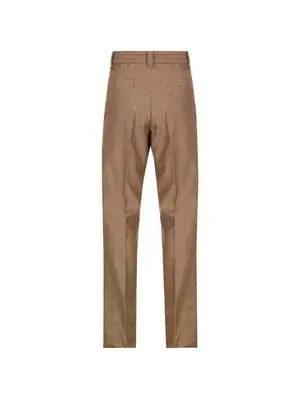 Loro Piana Reinga Pleated Melange-effect Trousers