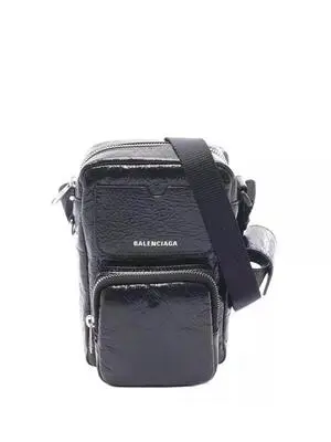 Balenciaga 2018-2026 Lambskin Superbusy Vertical Crossbody Bag - Black